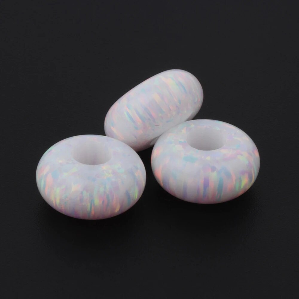 Белоснежные бусины Rondelle из синтетического опала 5 мм 14 мм 5mm--5 pieces