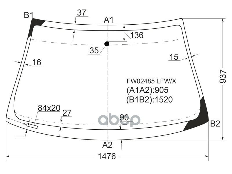 Стекло лобовое (Двигатель V8) Audi A6 allroad quattro 00-05 / RS6 02-06 XYG арт. FW02485 LFW/X