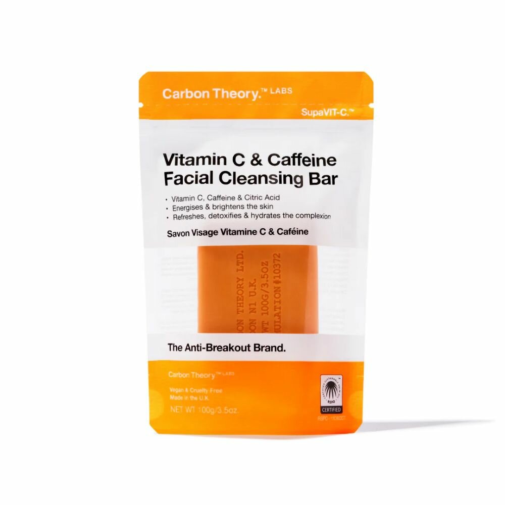 CARBON THEORY Очищающее мыло для лица Vitamin C & Caffeine Facial Cleansing Bar