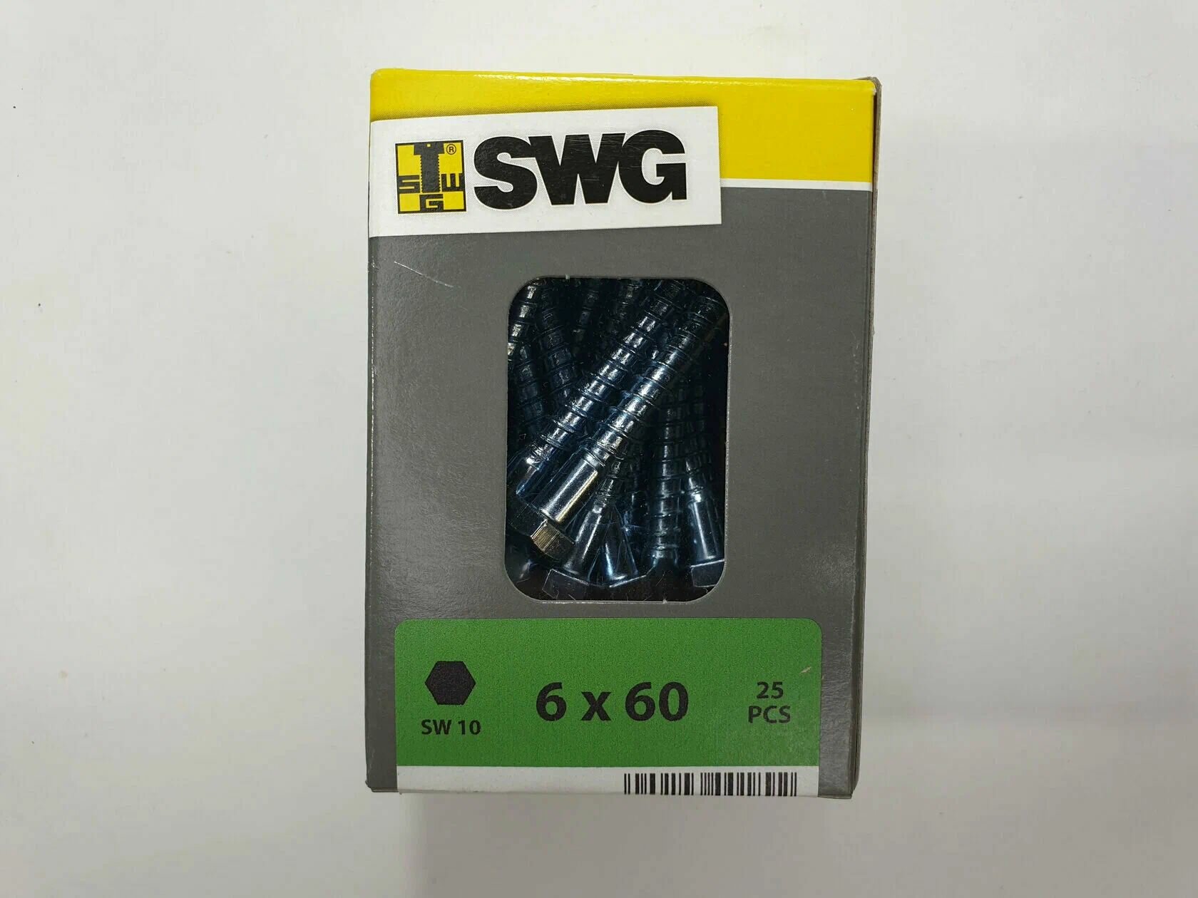Шуруп по дереву шестигранная голова неполная резьба SW10 DIN 571 6x60 (25 pcs) SWG, Германия