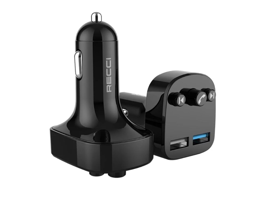 FM-трансмиттер Recci RCC-N02, USB Flash Reader MP3/3.1A, Черный