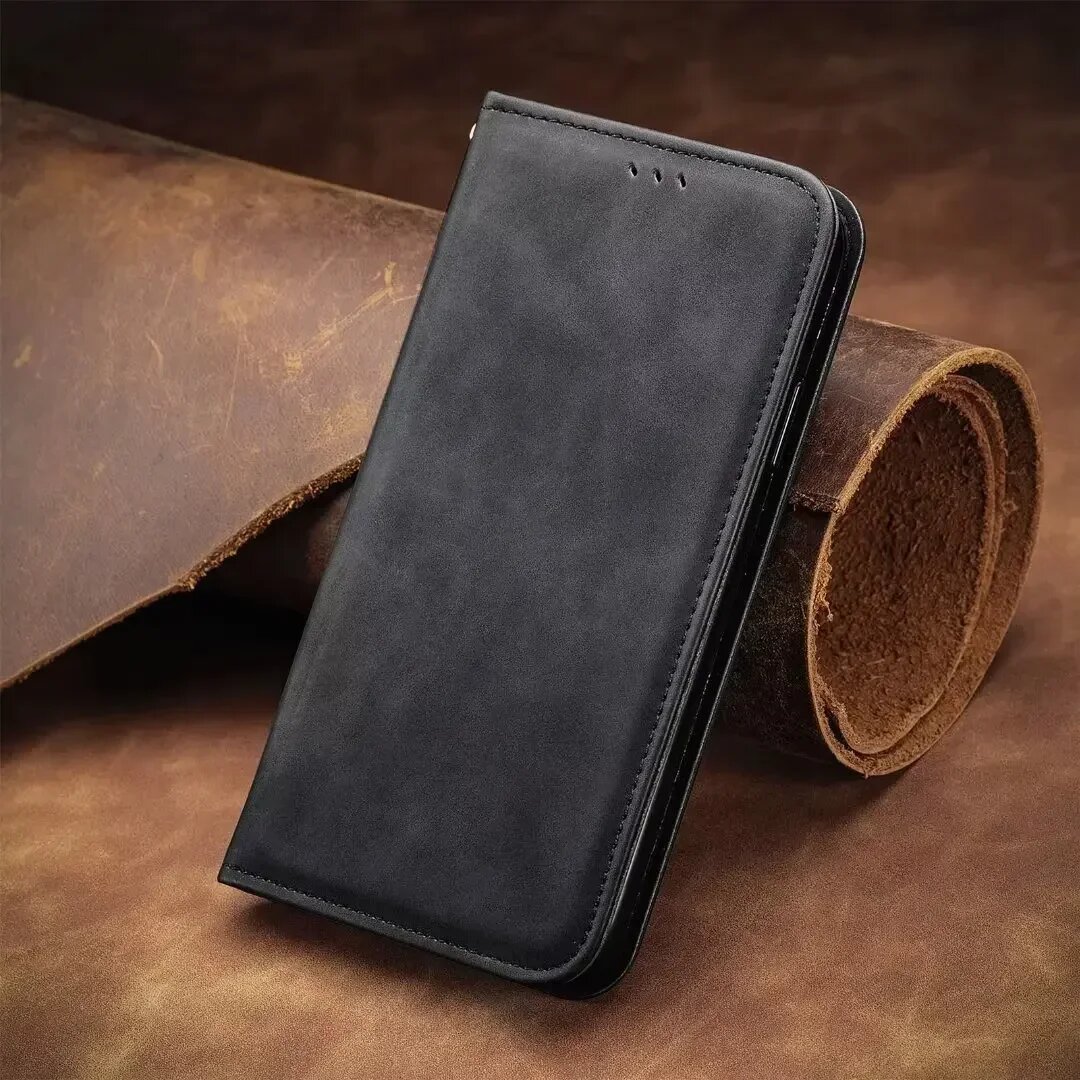 Черный кожаный чехол для Infinix Note 30 4G X6716