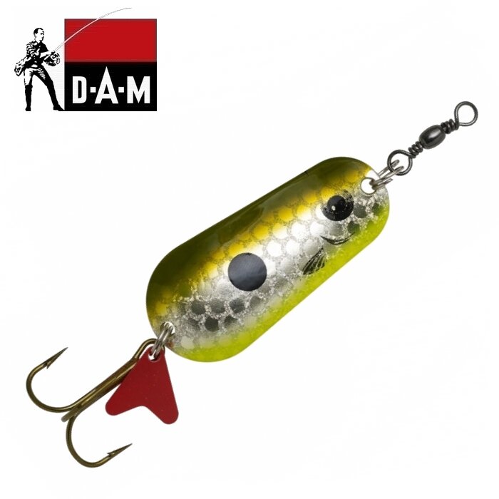 Блесна Колеблющаяся DAM Effzett Standart Spoon 100 мм/60 г, цвет Olive/Silver UV