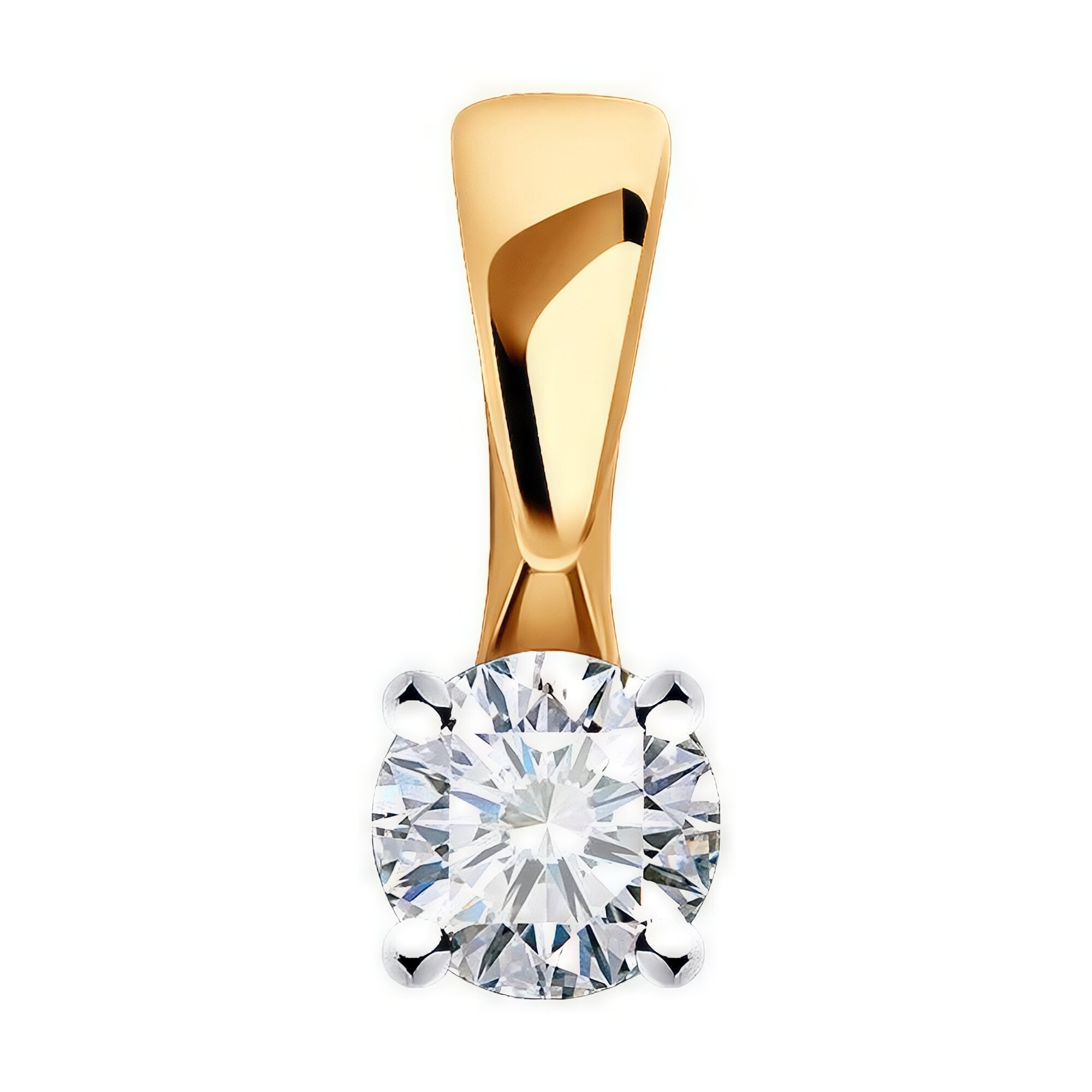 Подвеска, красное золото, 585 проба, бриллиант