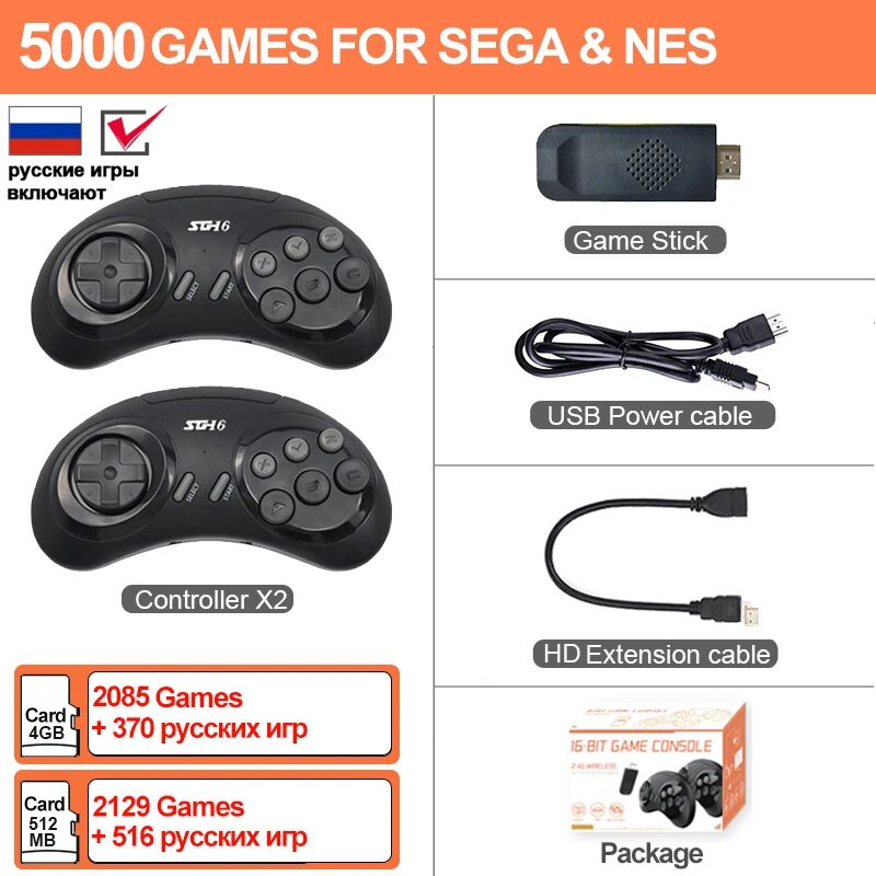 Игровая консоль Sega Genesis 5000 игр с RU