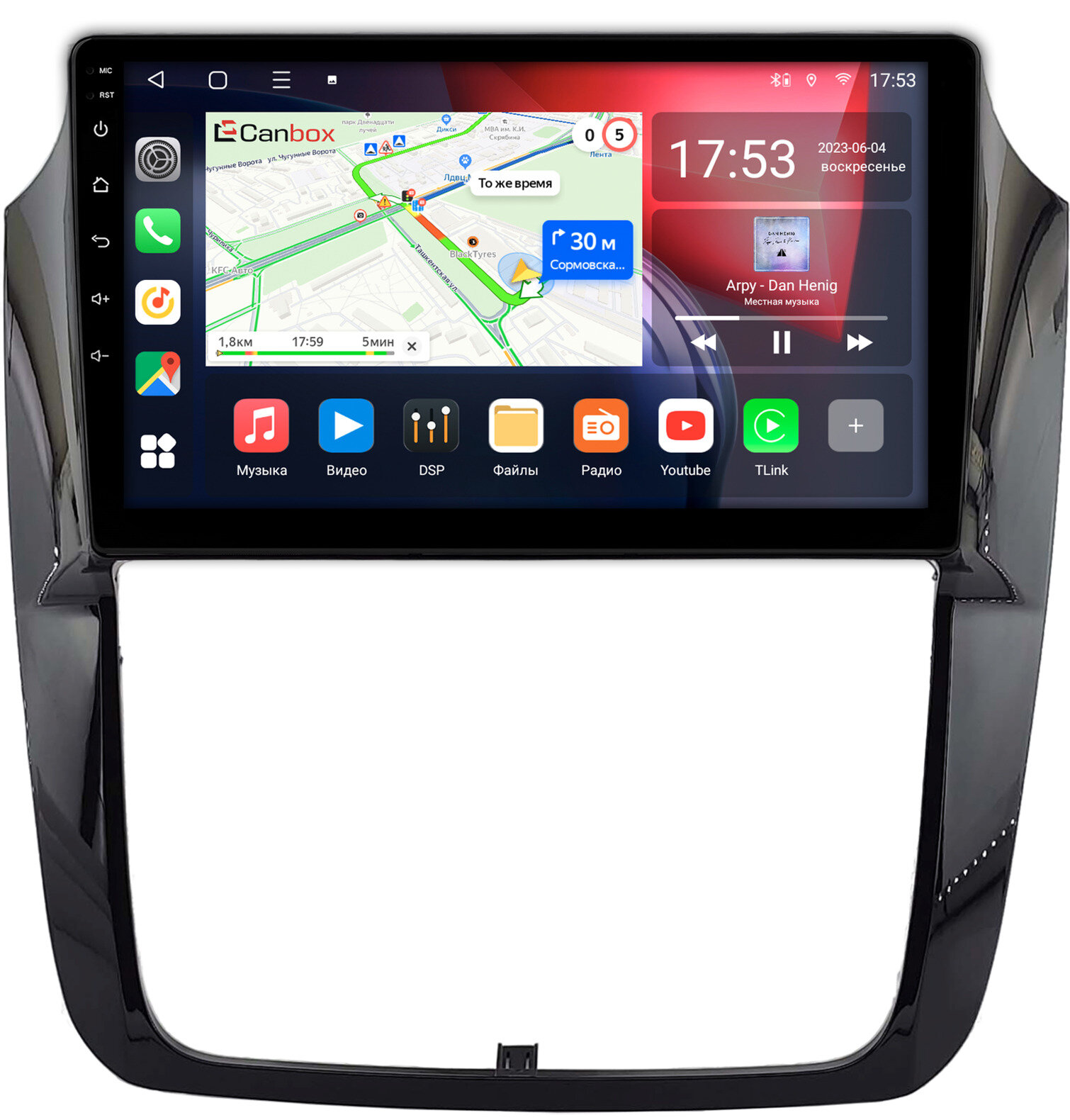 Штатная магнитола Toyota Ipsum (M20) 2001-2009 (Тип B, черная, глянцевая) Canbox L-Line 4169-9-3157 Android 10 (4G-SIM, 2/32, TS18, DSP, QLed)