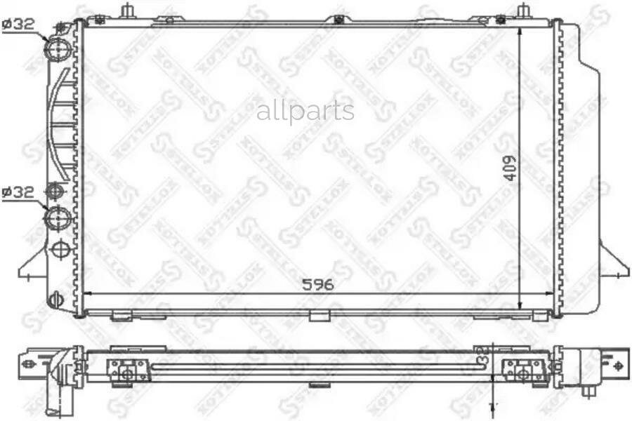 STELLOX 1025538SX радиатор системы охлаждения!\ Audi 80 2.6/2.8 91>