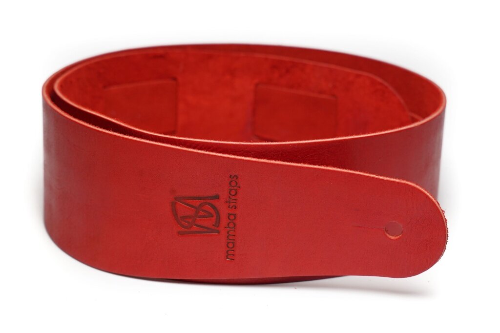 MB6061-117 Ремень для гитары, кожаный, красный, Mamba straps