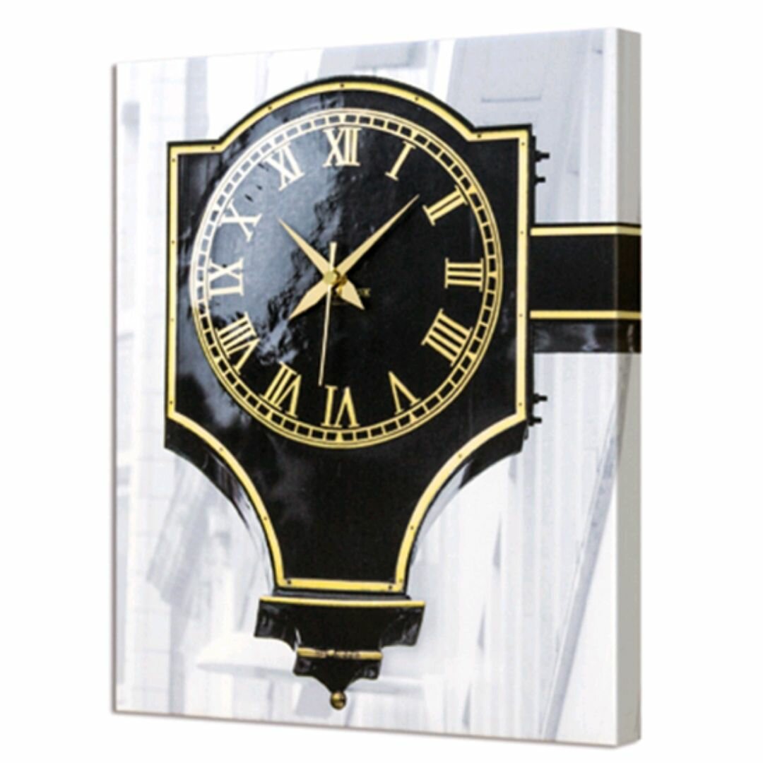 Панно декоративное с часами PINTDECOR GRAPHIC COLLECTION BLACK CLOCK G3592 400x500