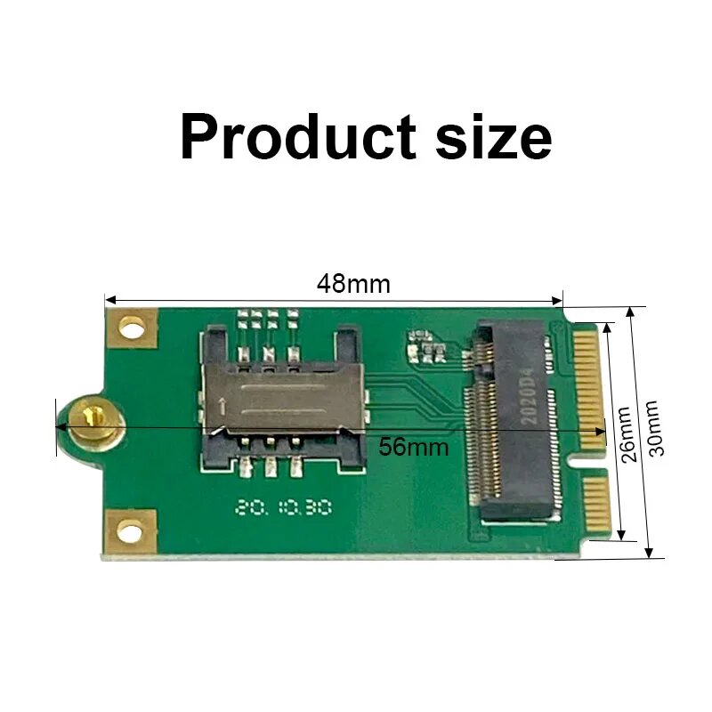 WDXUN NGFF M.2 к Mini PCI-E адаптер с SIM-картой для 3G 4G 5G — фото 1
