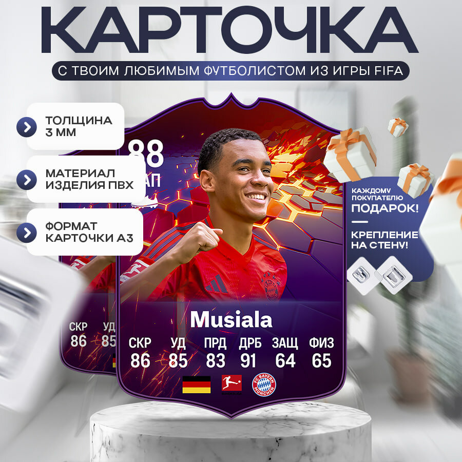 Карточка фифа с футболистом Musiala 88 A3
