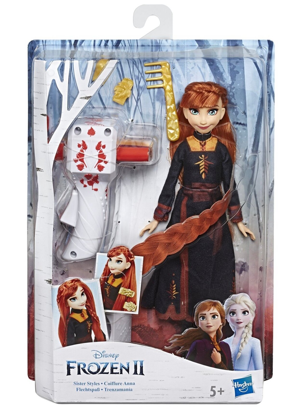 Disney Princess Frozen Кукла Холодное сердце 2 Магия причесок Анна E7003EU4 Hasbro, 29 см