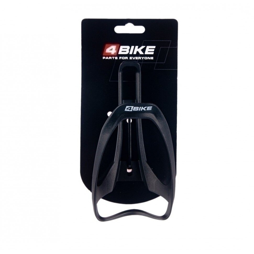 Флягодержатель, пластик 4BIKE 051, чёрный, в инд. упаковке.