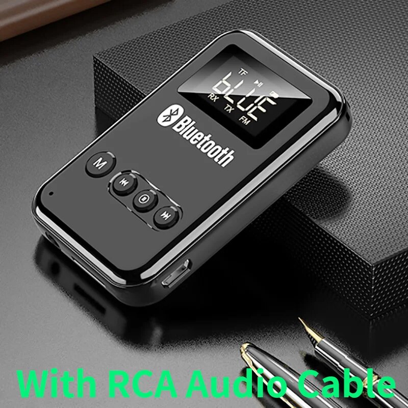 Беспроводной адаптер Bluetooth 5.0 3,5 мм черный Black With RCA Cable