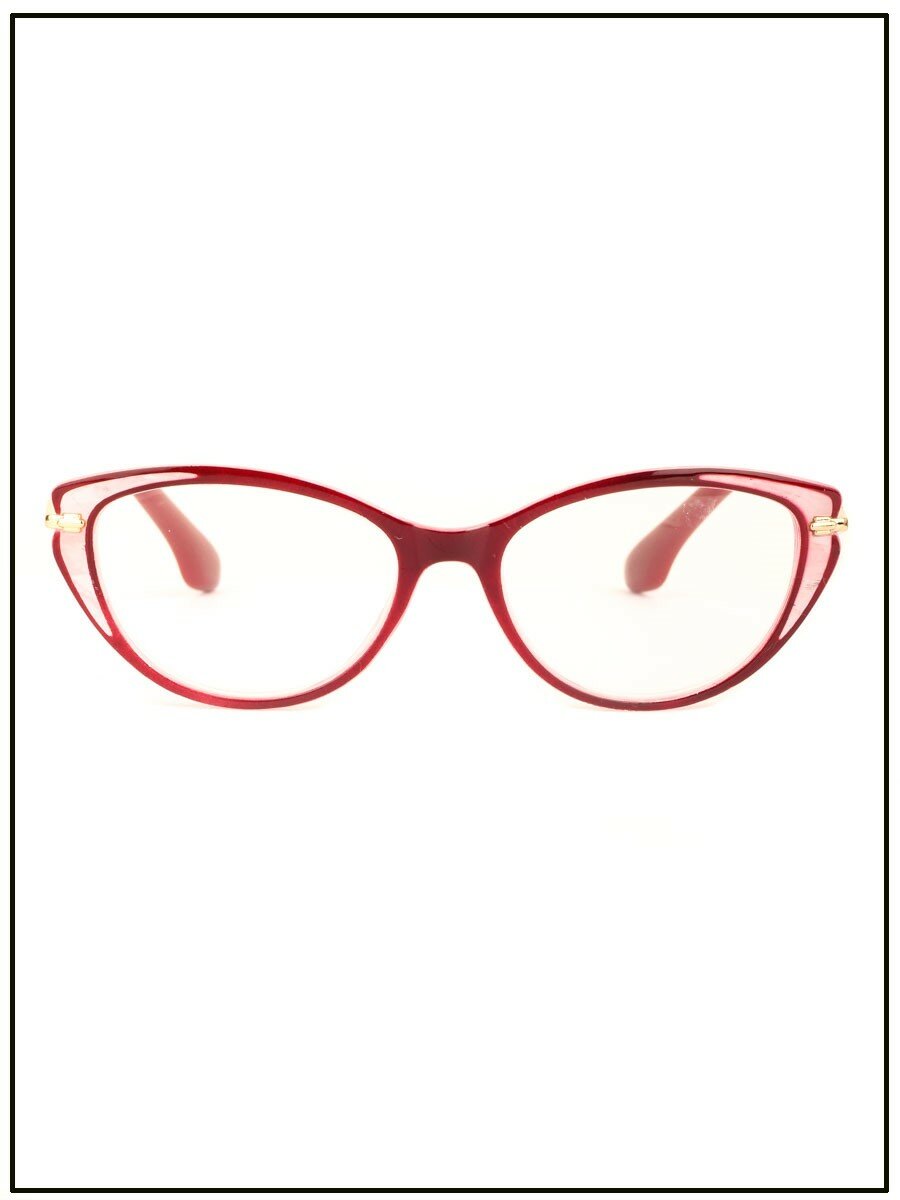 Готовые очки для зрения Farsi 4411 красные с диоптриями -5.50, пластиковые, кошачий глаз, с футляром и салфеткой