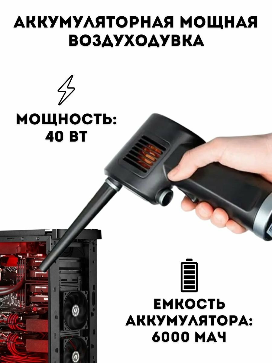 Воздуходувка аккумуляторная мощная для авто, компьютера ANYSMART