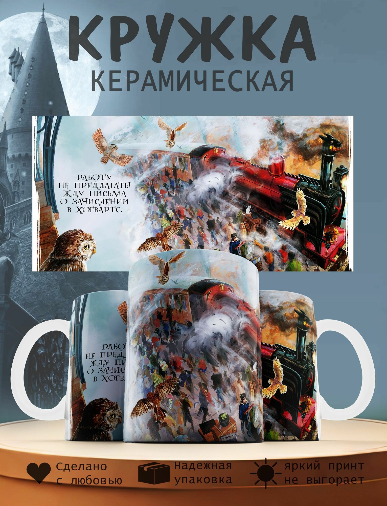 Кружка подарочная Гарри Поттер Жду письма о зачислении в Хогвартс