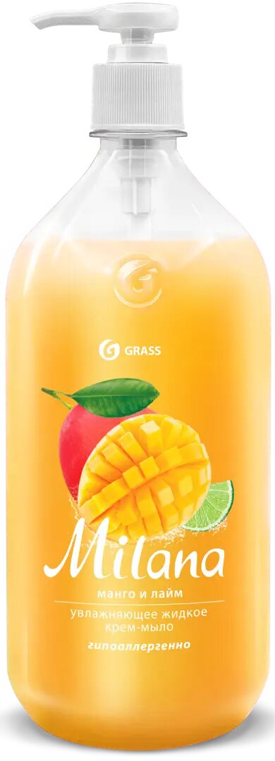 Жидкое крем-мыло Grass Milana «Манго и лайм» 1 л
