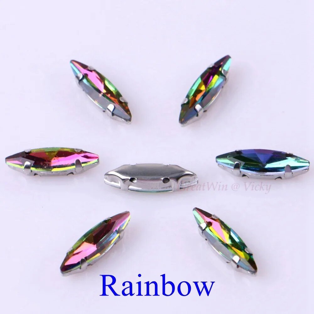 Стразы "лошадиный глаз" Rainbow 4x15 мм, 20 шт.