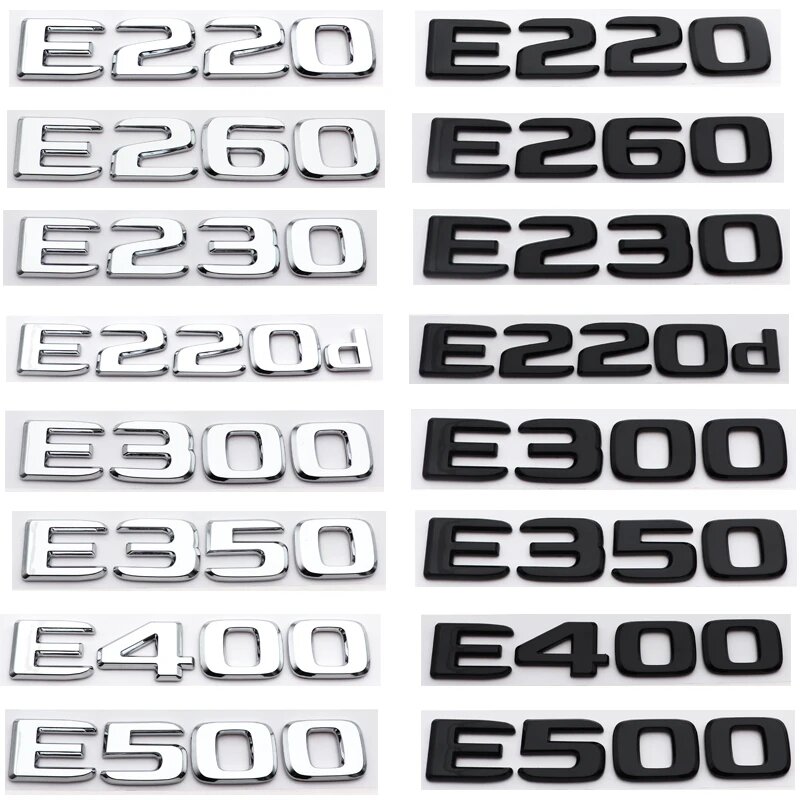 Наклейка на бампер E200, логотип автомобиля