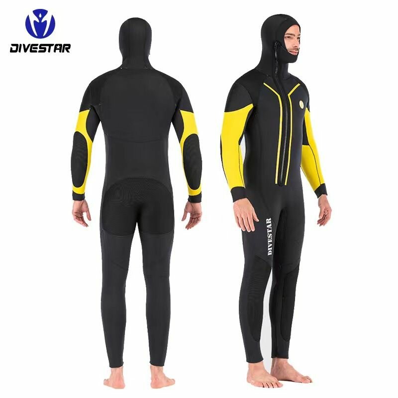 Цельный гидрокостюм для глубоководного дайвинга DIVESTAR 7 мм, бархатная подкладка, полусухой гидрокостюм большого размера C, новинка!