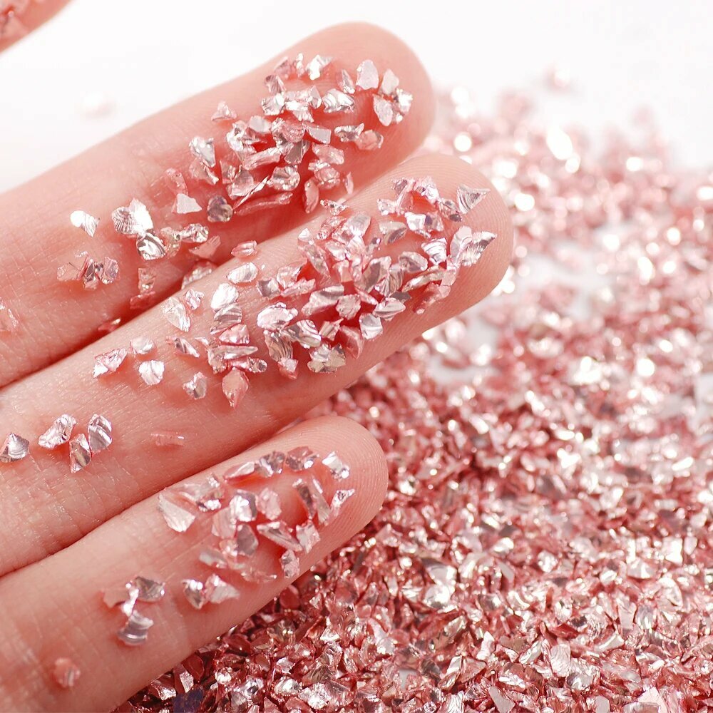 Стразы для ногтей Catchlove, разбитое стекло, light pink, 20г