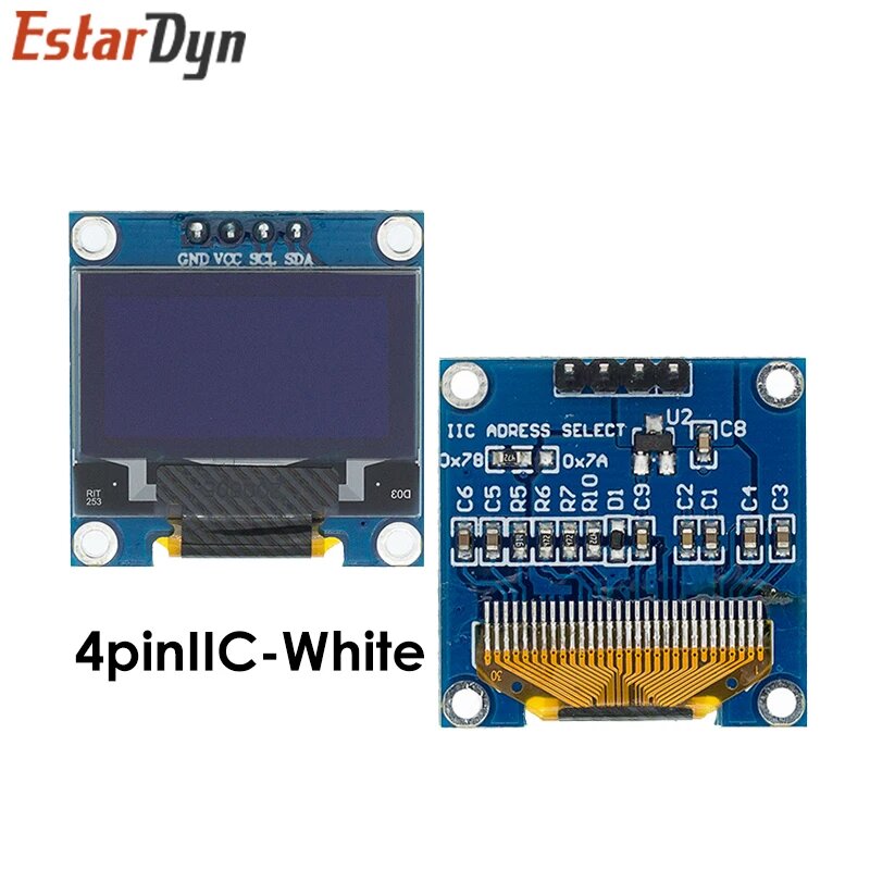 Estardyn 0.96" OLED модуль 128x64 белый/синий/желто-синий Белый, 4pinIIC-White