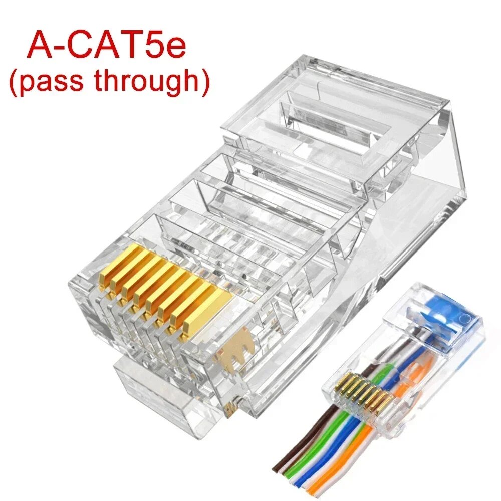 20шт RJ45 CAT5e коннектор (pass through)