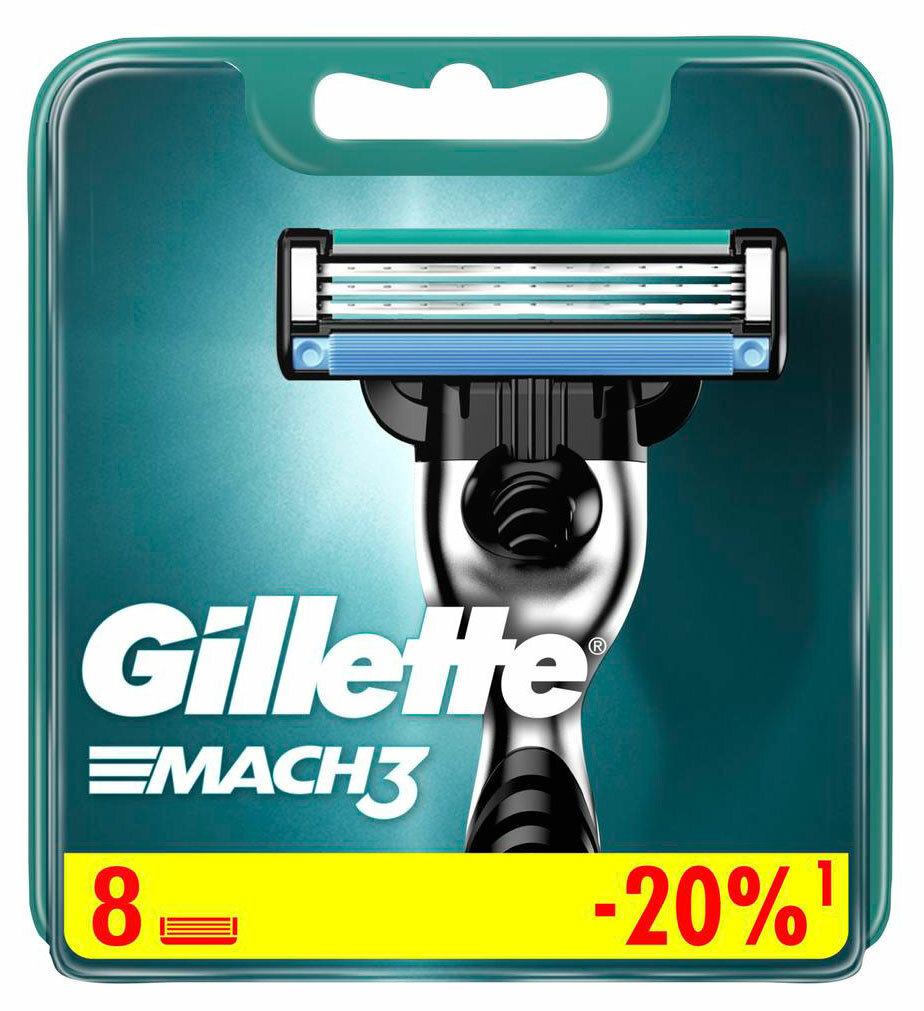Cменные кассеты для бритья Gillette Mach 3, 8 шт