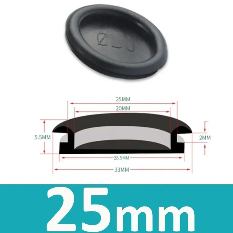 Резиновые заглушки для кабеля 25mm, 2шт
