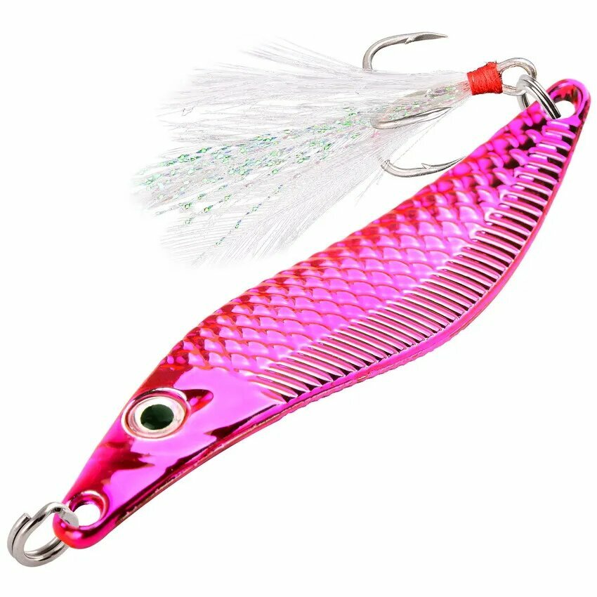 Металлическая ВИБ пиявка Lures 20г, 15г, 10г, 7г Розовый, 10g, E-With hook