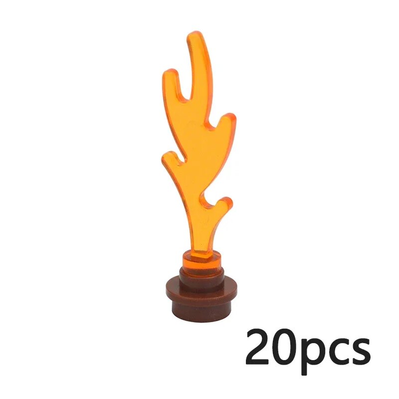 MOC ледуо строительные блоки подсвечник Оранжевый, Flame-two