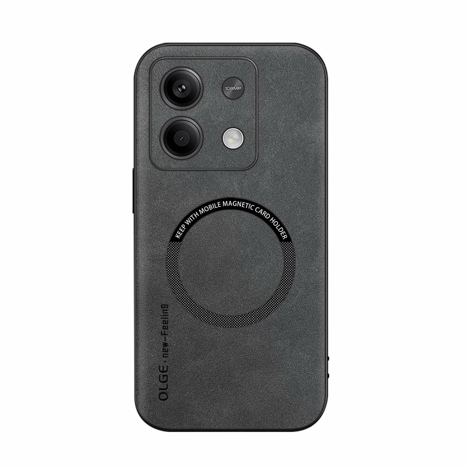 OLGE Для Redmi Note 13 5G/Редми Нот 13 5G кожаный чехол для телефона из овечьей кожи с магнитной крышкой Magsafe