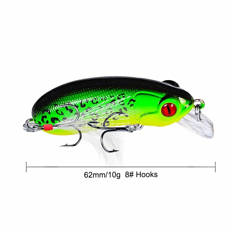 Воблер жесткий 62 мм, 10 г, 8# Hooks, Цвет: A