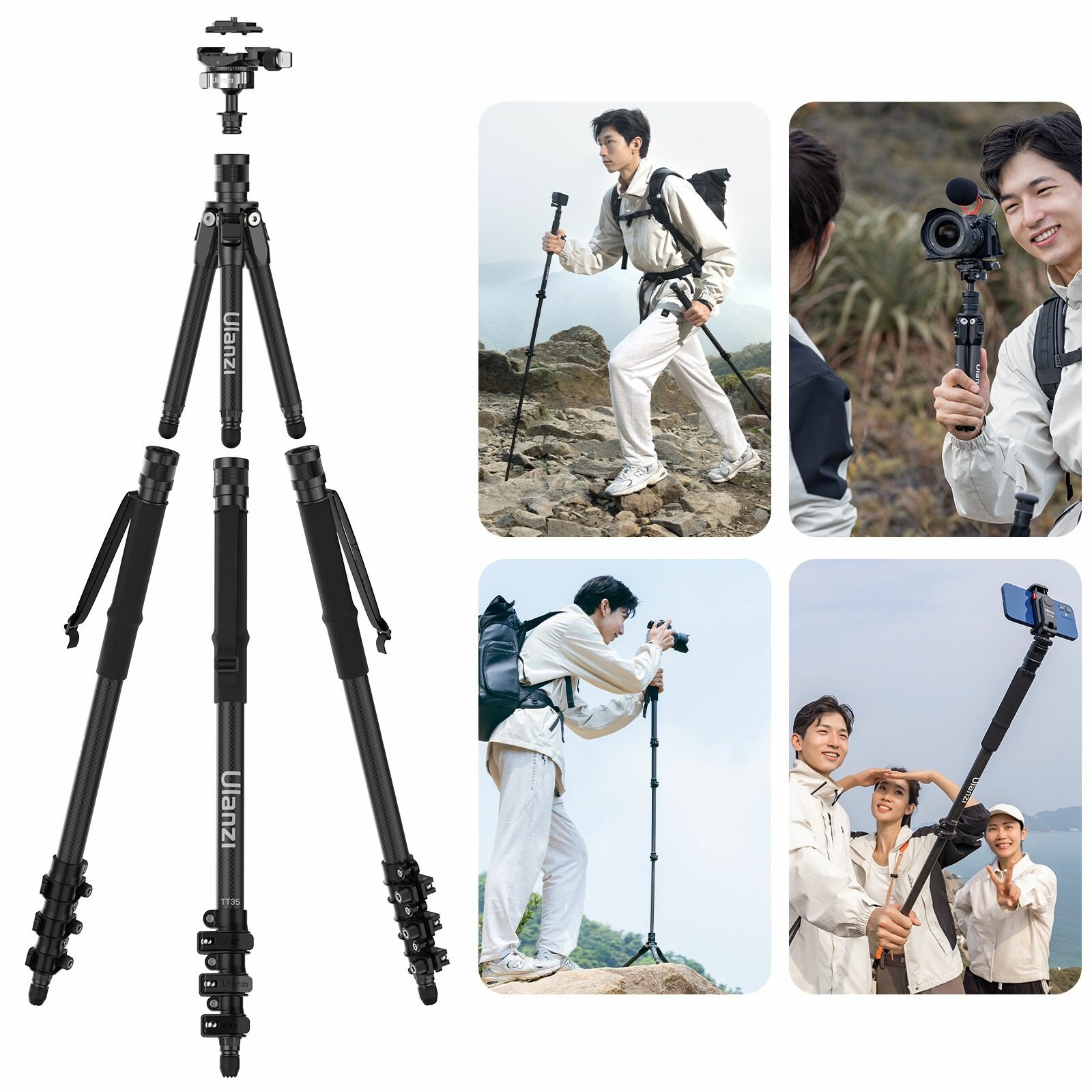 Штатив универсальный 5 в 1 Ulanzi TT35 Hiking Stick Tripod Kit