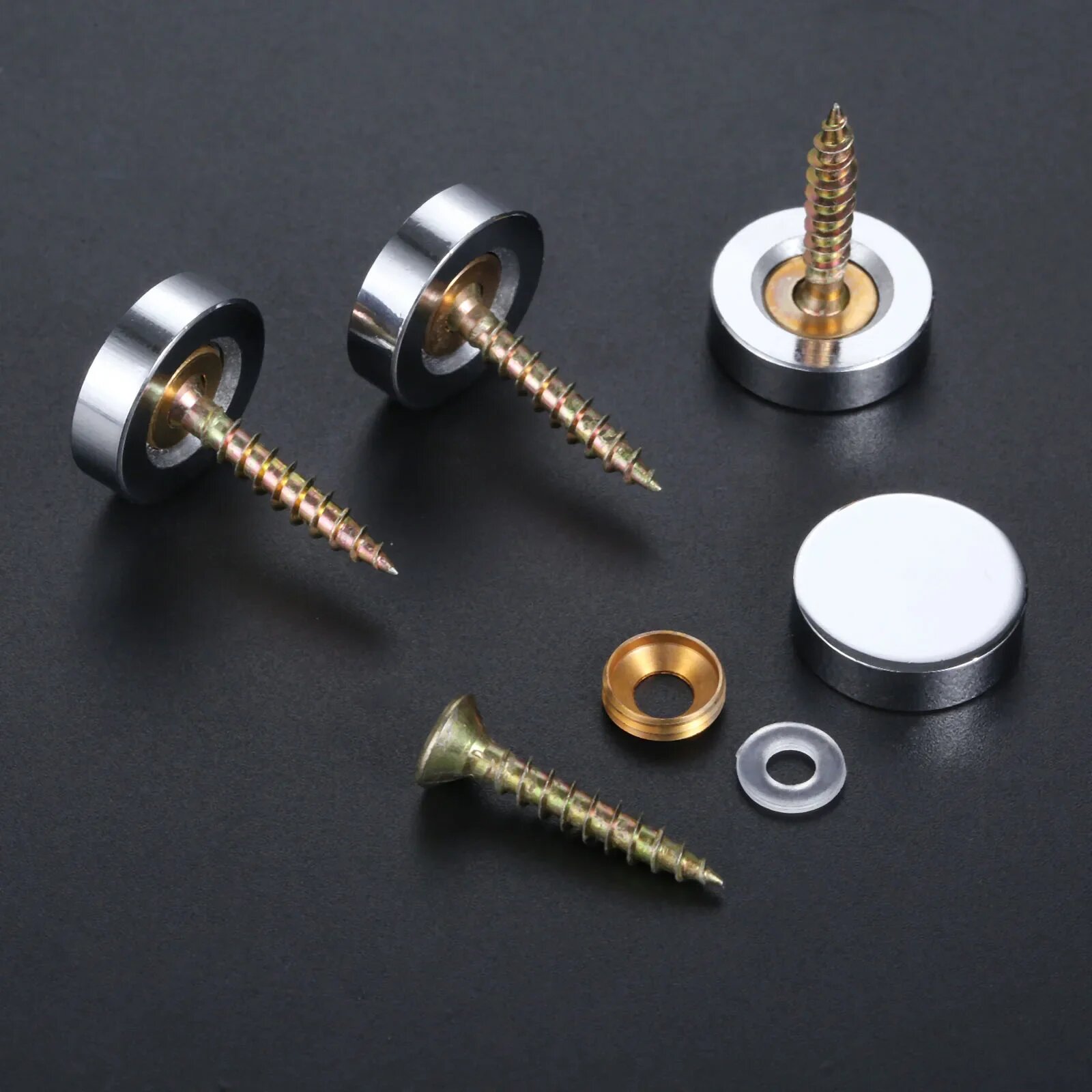 4 шт. декоративные зеркальные гвозди, Твердые медные колпачки, крепеж для покрытия крепежные зеркала, стеклянный чайный столик, шкаф, 10/14/16/18 мм с винтом + шайба