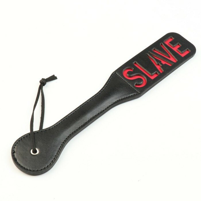 Шлёпалка БДСМ Оки-Чпоки «SLAVE‎», черная, ПВХ, 38 х 5 см