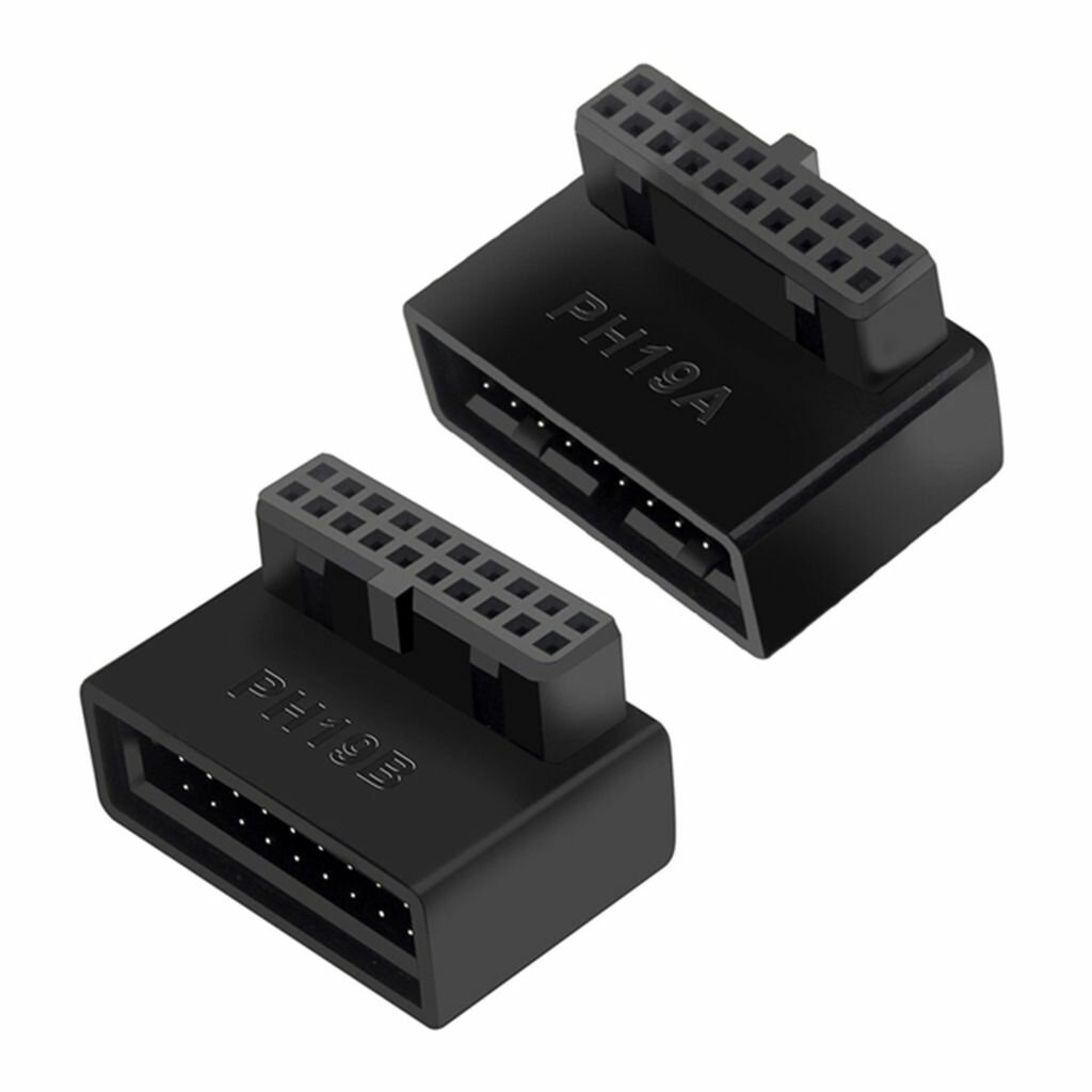 Удлинитель кабеля,2 материнские платы для настольных компьютеров с разъемами 19/20 P, поворотная головка под углом 90 градусов-тип AB