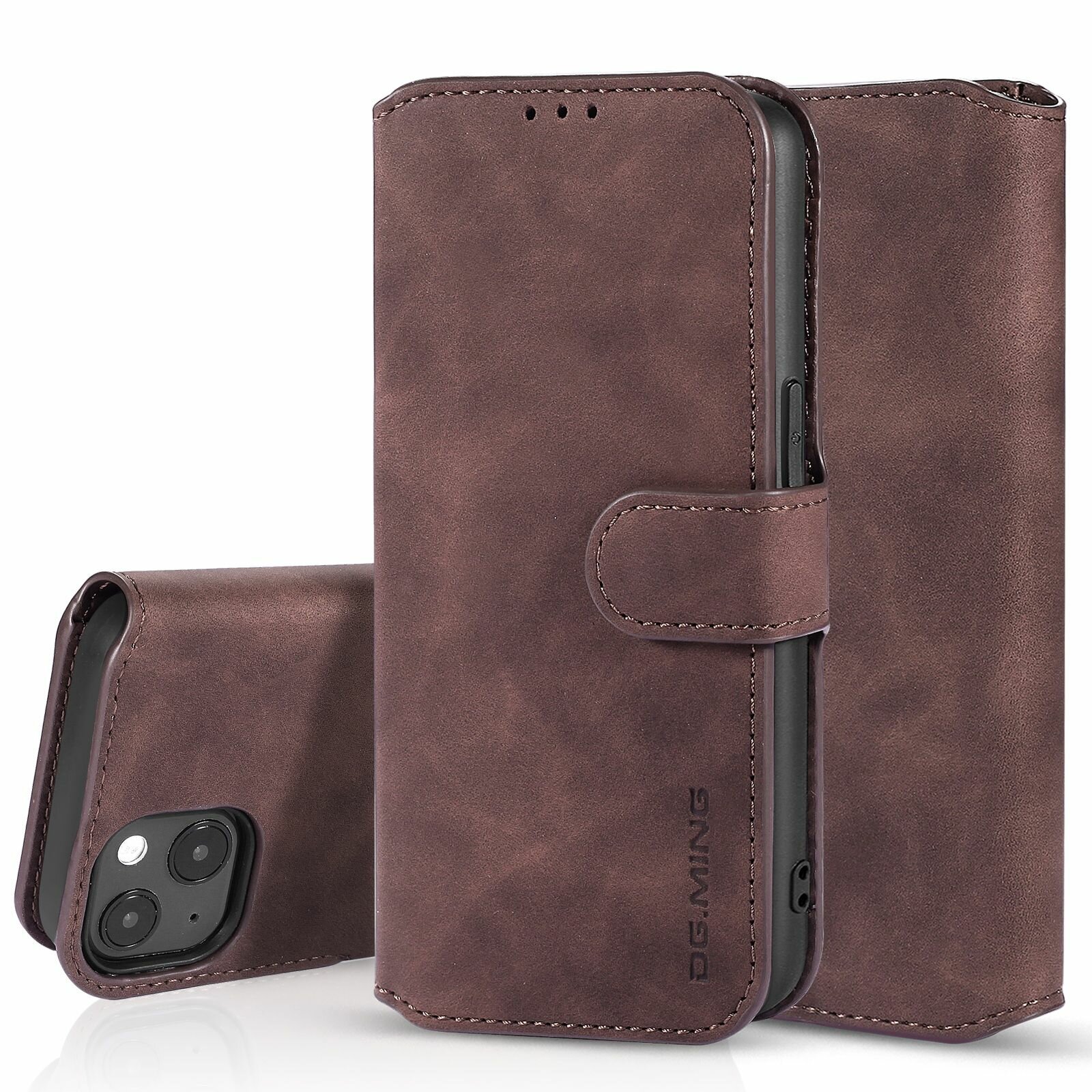 DG.MING Кожаный Чехол С Визитницей Из Экокожи Для iPhone 13 Mini/ с визитницей из экокожи на Айфон 13 мини