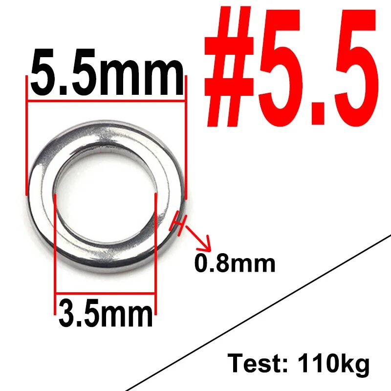 Набор колец из нержавеющей стали Facifa для ловли карпа 50pcs, 5.5mm