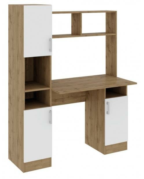 Компьютерный стол Woodville Эндо дуб вотан / белый Размеры: Высота 1600мм Глубина 570мм Ширина 1230мм