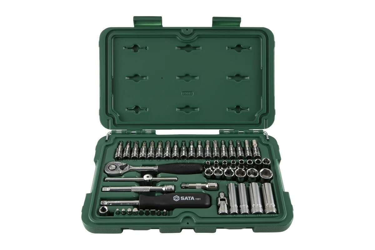 Sata Набор метрических торцевых головок под вороток 1/4 дюйма 52 шт 09002