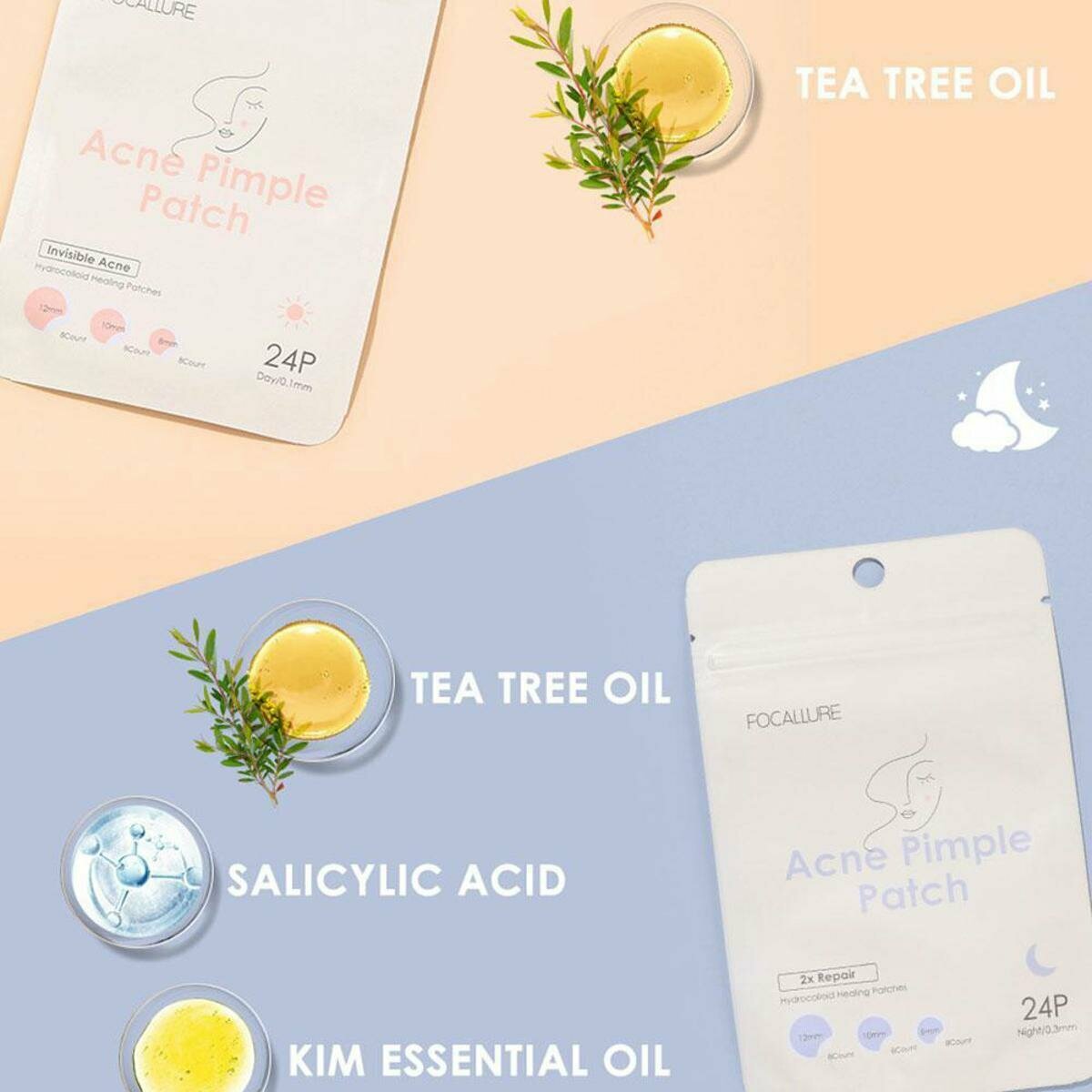 Пластырь от прыщей день и ночь, экстракт чайного дерева, уход за удалением прыщей, невидимый пластырь, наклейки для удаления прыщей на коже, прыщей G4D7