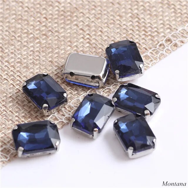 Стразы хрустальные темно-синие Montana 13x18mm 20шт