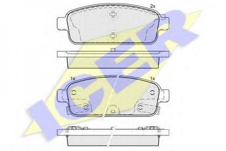 Колодки тормозные дисковые задн CHEVROLET: CRUZE 1 Icer 181943