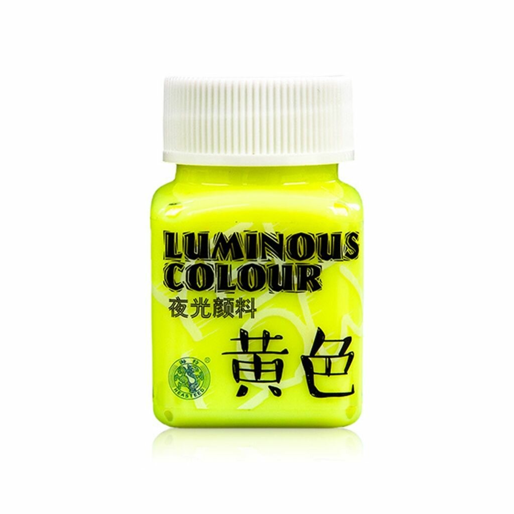 1 флакон акриловой флуоресцентной краски с люминесцентным пигментом-желтый