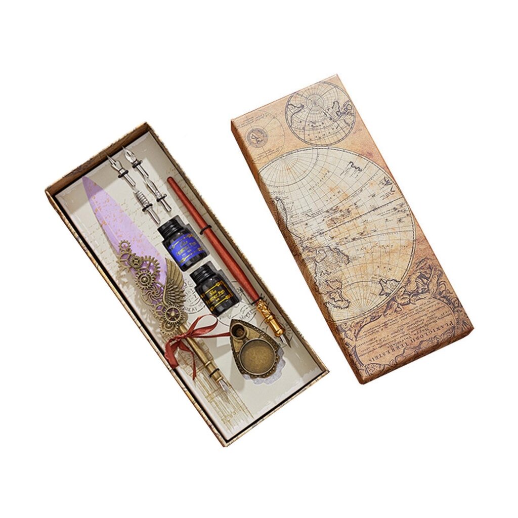 Набор перьевых ручек с натуральным пером для каллиграфии