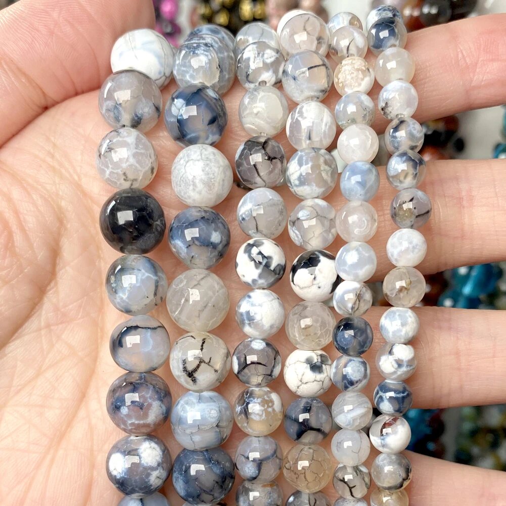 Бусины из агата 6/8/10 мм IYKWIM 10mm 36 to 37pcs, blue 1