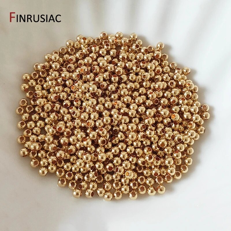 Золотые разделители для бусин FINRUSIAC 4 мм, 14k