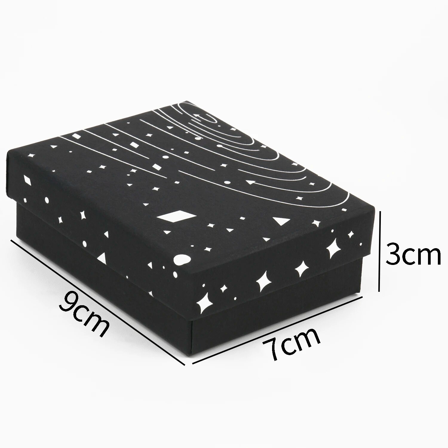 Черная шкатулка для украшений 7x9x3 см
